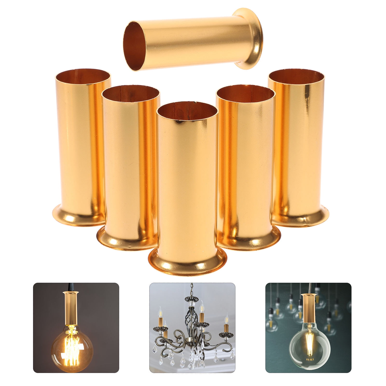 HOMEMAXS Golden Metal Candle Sleeves for Lamp Use with Sturdy Structure ...