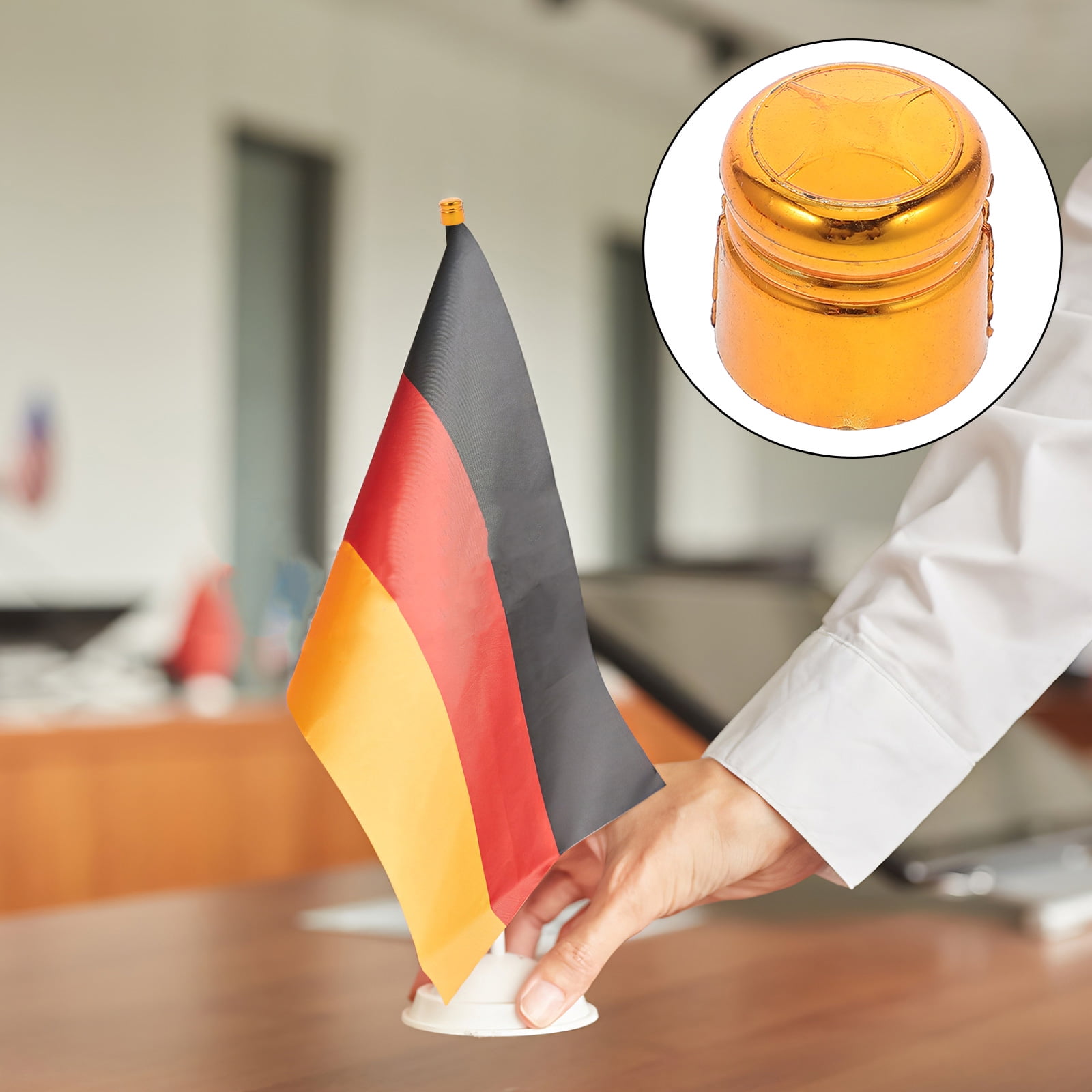 HOMEMAXS Golden Plastic Flagpole Toppers for Decoration 20 Pieces Small ...