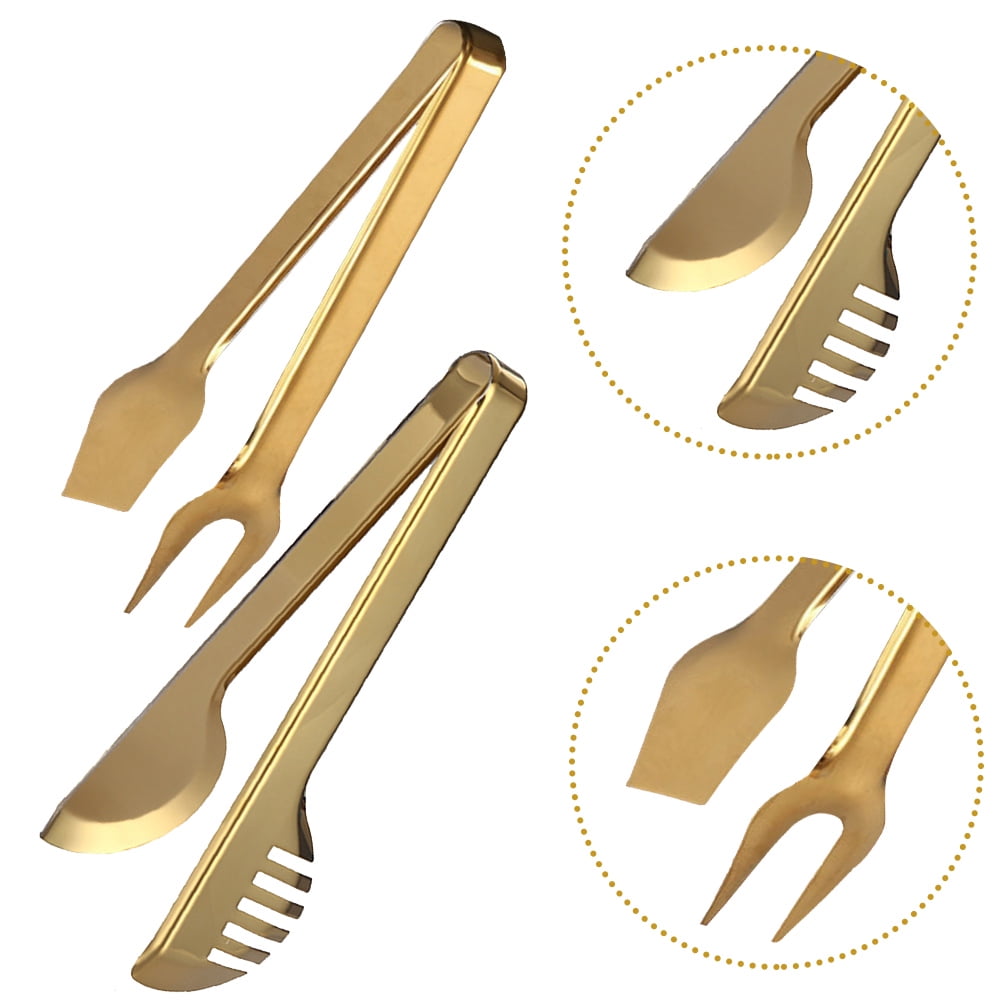 VERDANVERSE food clip tongs Toaster Tong Gold Plated Outdoor Use Simple ...