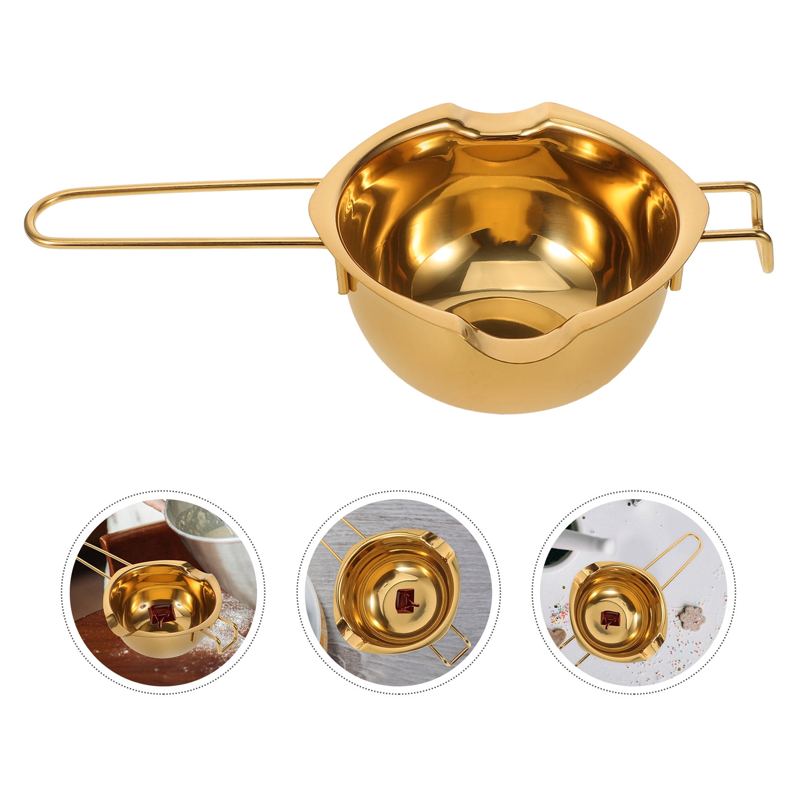 HOMEMAXS Golden Stainless Steel Melting Pot for Cooking Perfect for ...