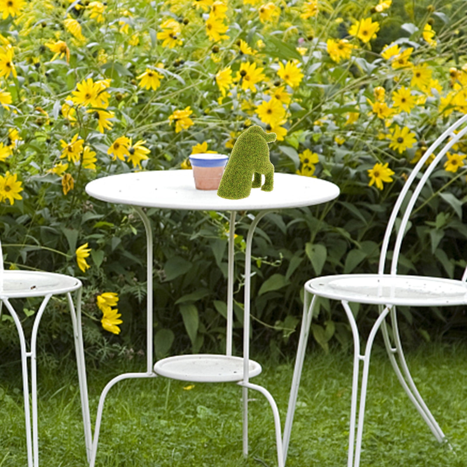 HOMEMAXS Green Flocking Puppy Sculpture for Decor Simple and Generous ...