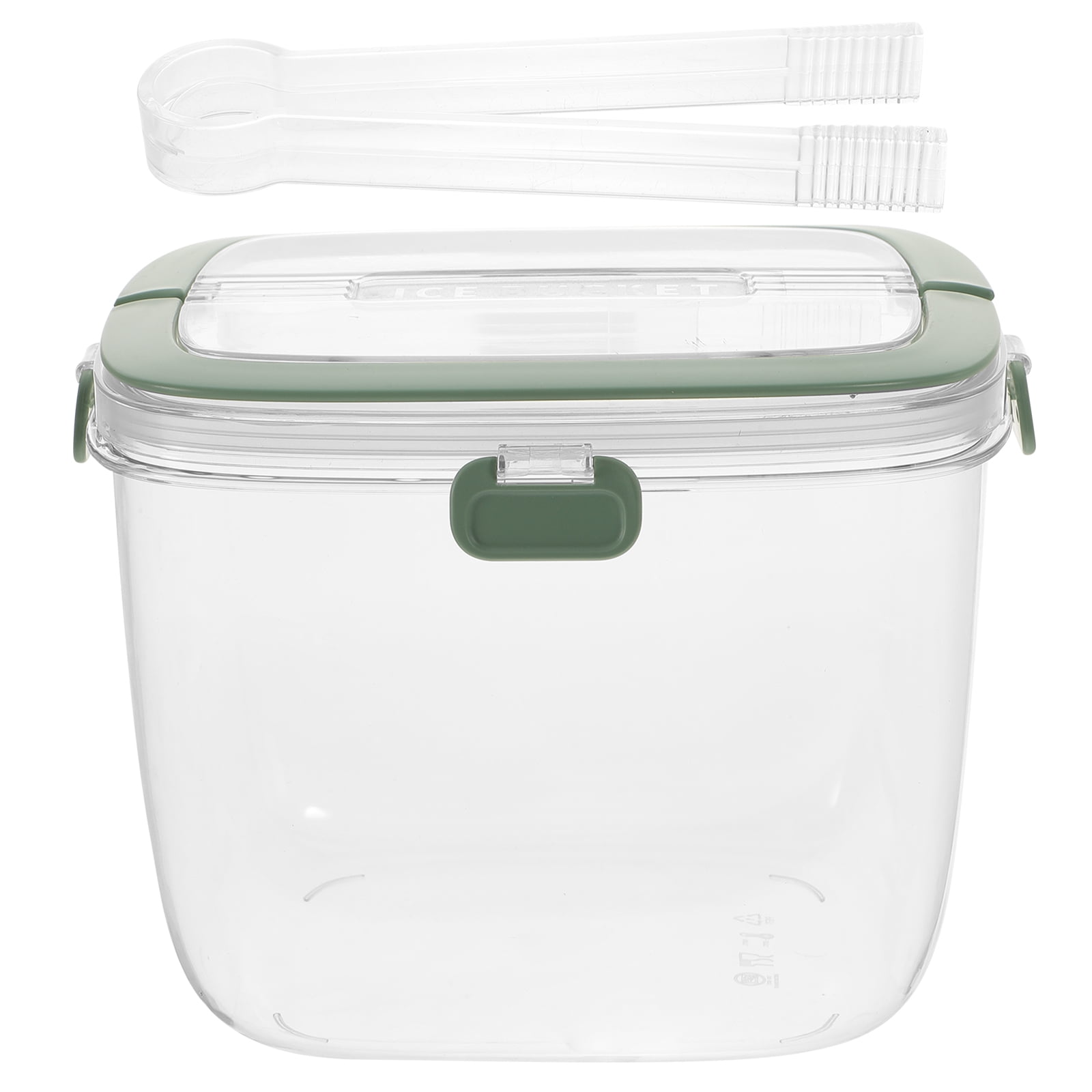 Green Ice Bucket with Lid and Tong Made of PP Material for Storage ...