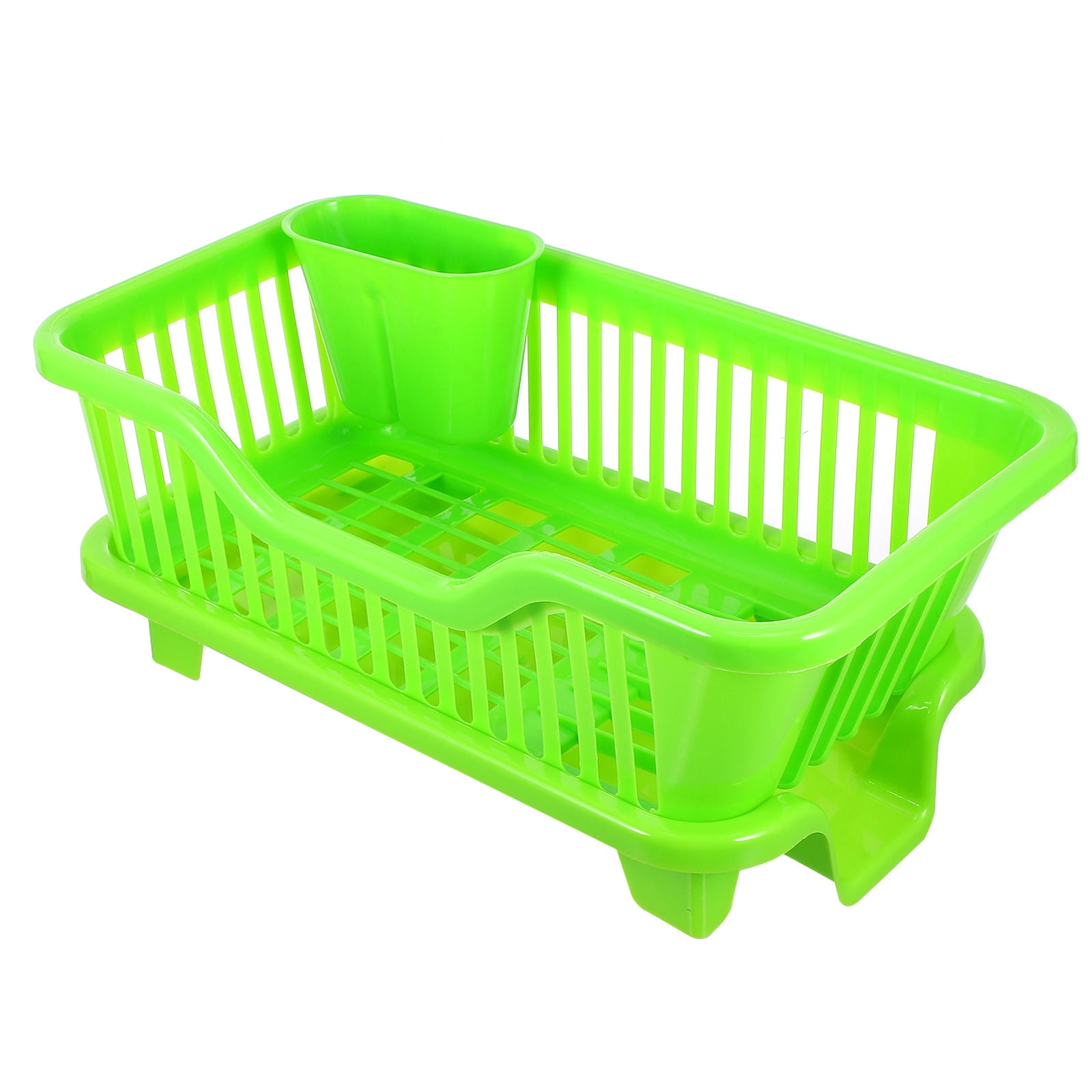 HOMEMAXS Green Plastic Kitchen Dish Rack for Storing Tableware with ...
