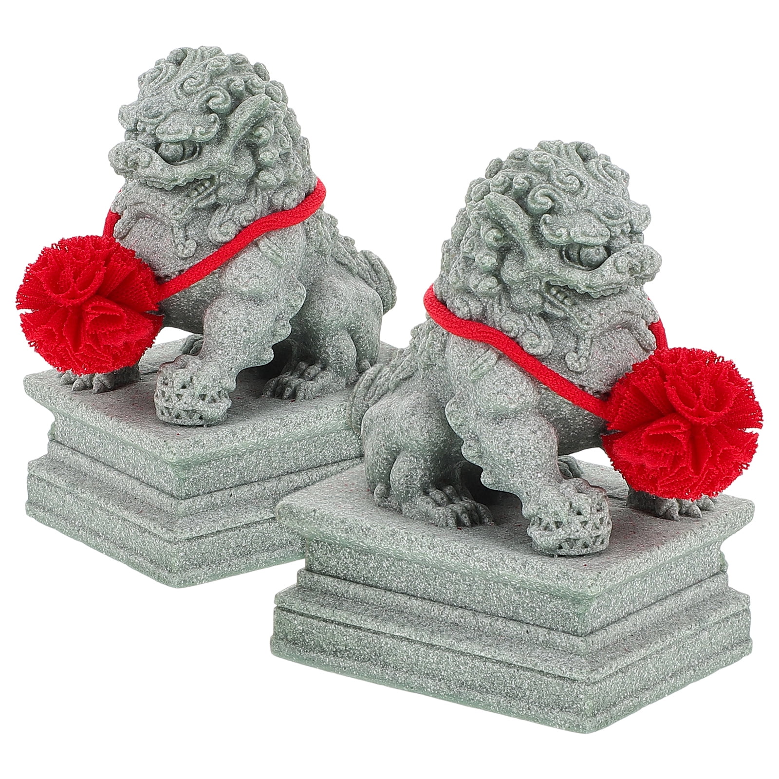 HOMEMAXS Guardian Statues Panda Feng Shui Lion Sculptures Office Light ...