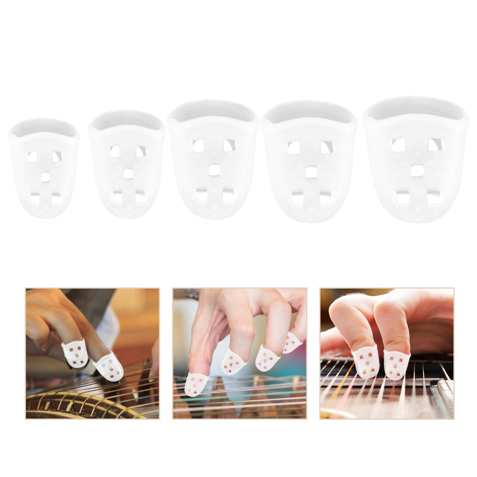 HOMEMAXS Silicone Finger Protectors for Guitar Practice Transparent ...