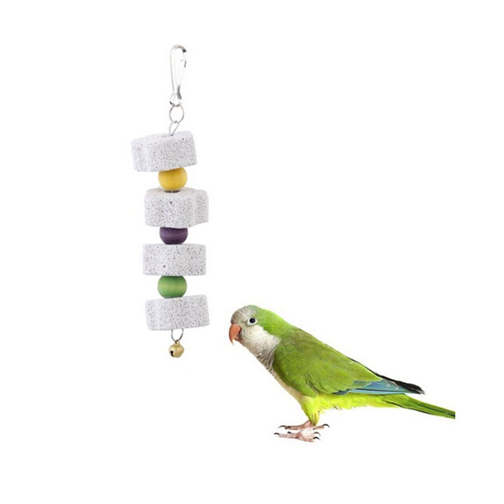 HOMEMAXS Hamster Parrot Chew Toys Grinding Stone Bird Mouth Molar Cage ...