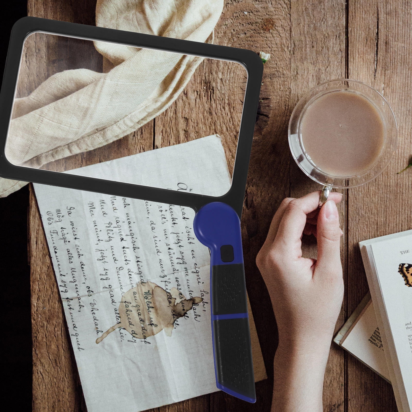 HOMEMAXS Handheld Lighted Magnifier With LED Foldable Magnifying Tool ...