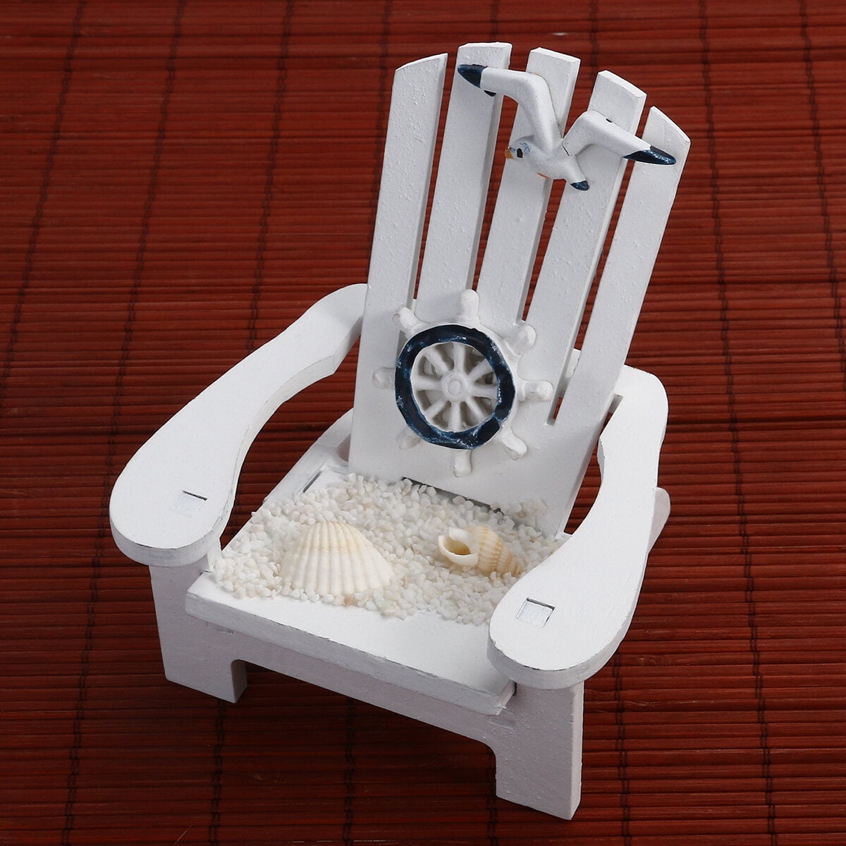 HOMEMAXS Handmade Rudder Sunshine Chair White Pine Wood Beach Decor ...