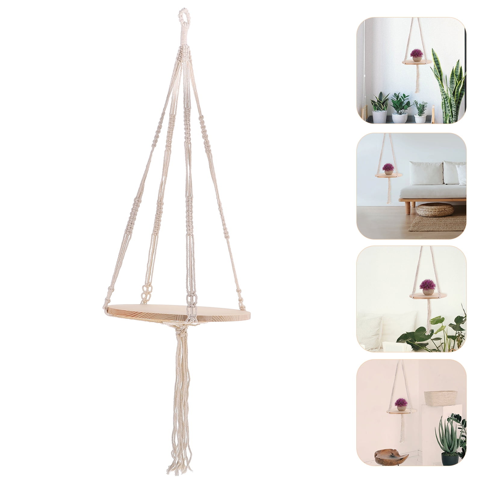 HOMEMAXS Hanging Basket Net Bag Plant Rustic Pot Holder Indoor Plants ...