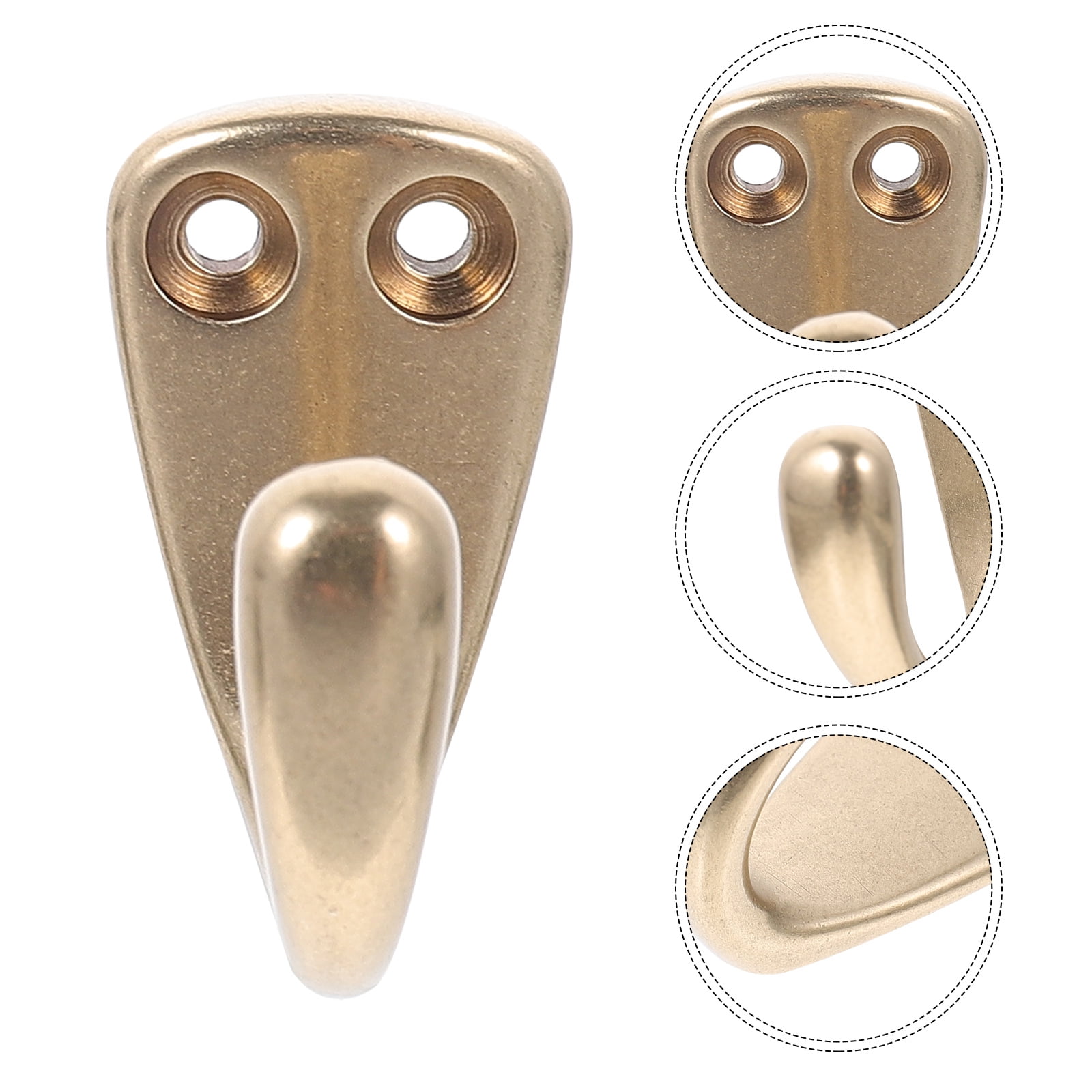 HOMEMAXS Hanging Copper Hook Wall Coat Storage Hooks Heavy Duty Golden ...