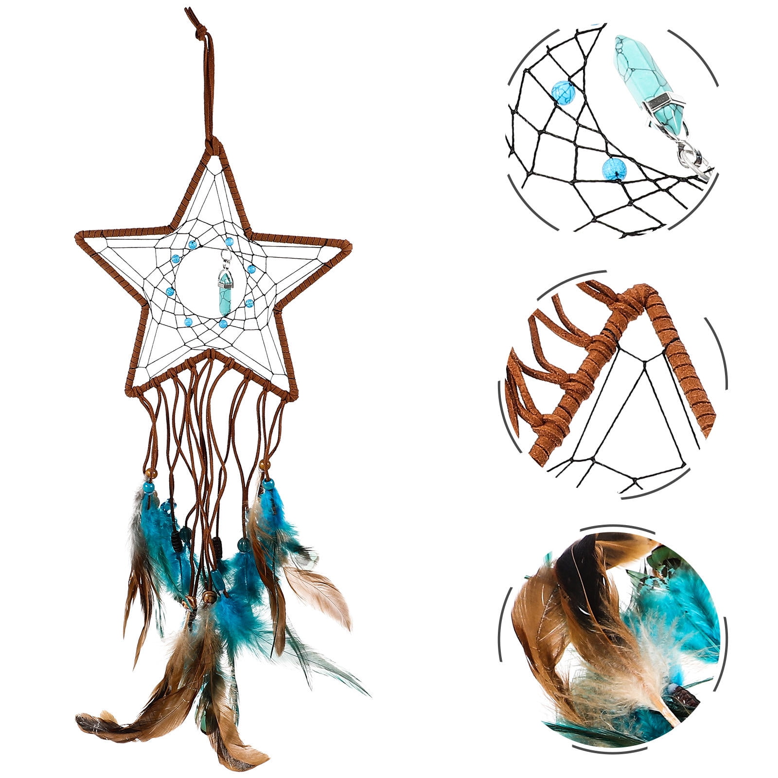 HOMEMAXS Hanging Decor Decorative Dream Catcher Aesthetic Woven White ...