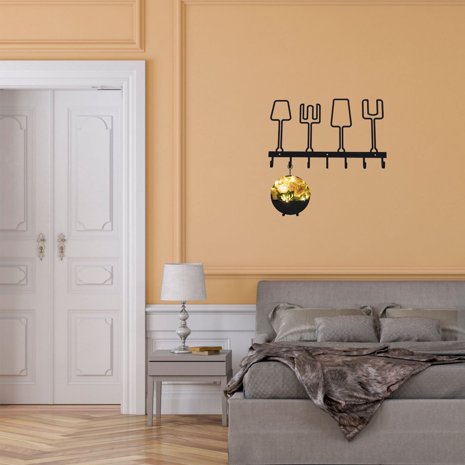 HOMEMAXS Hanging Hook Multi-functional Hooks Mounted Wall Clothes Rail ...