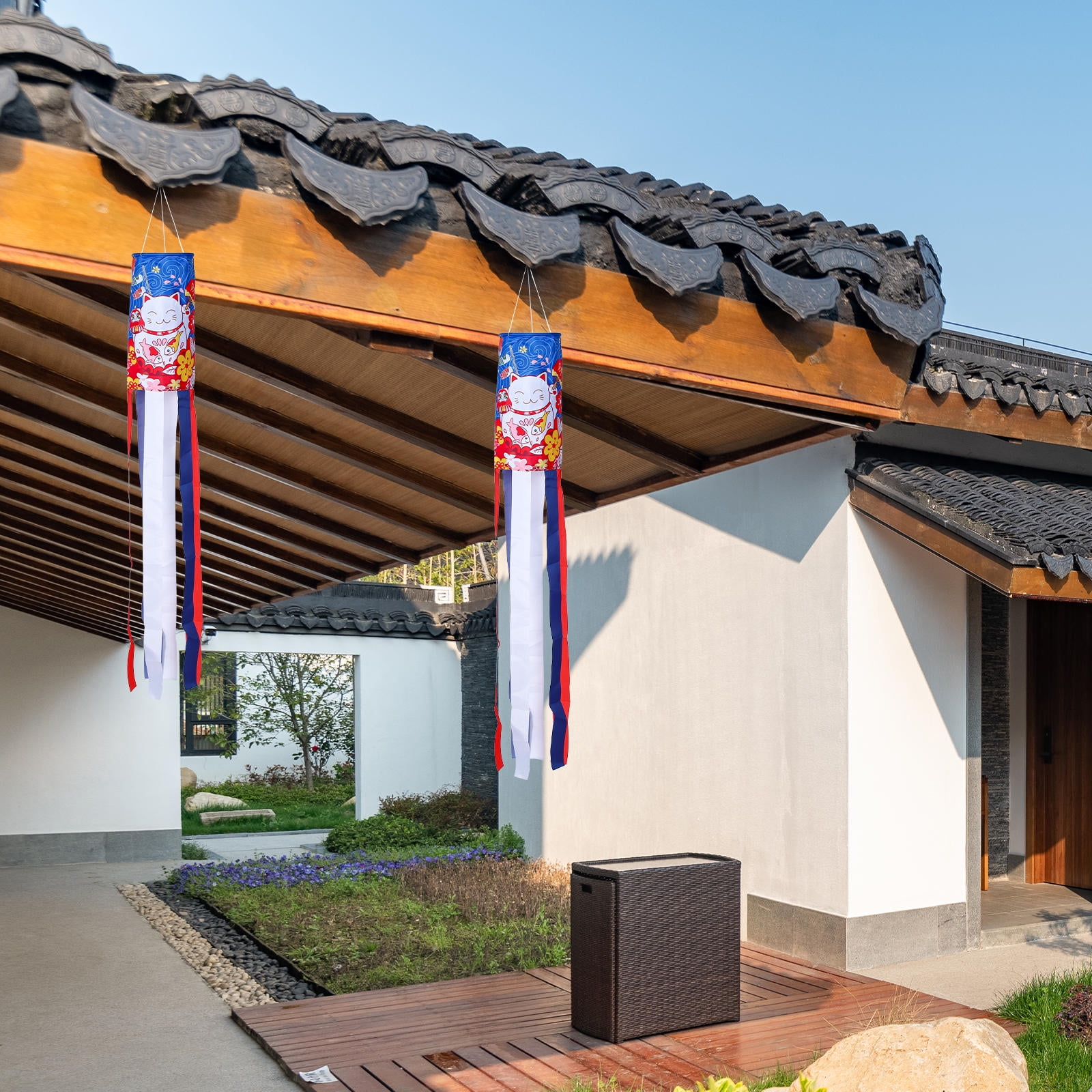 HOMEMAXS Hanging Japanese Wind Pipe Flag Garden Decoration Office ...