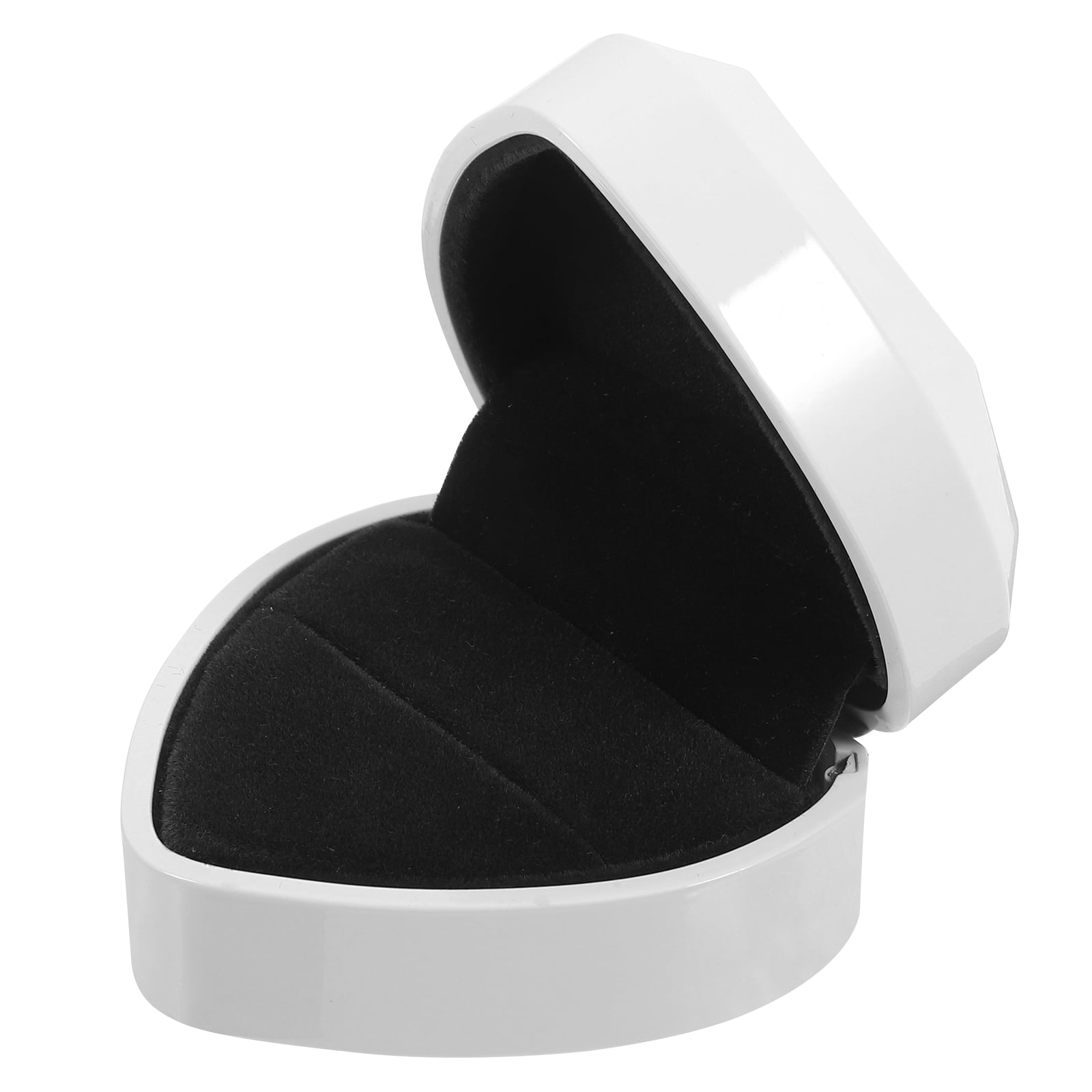 HOMEMAXS Heart Shape LED Lighted Ring Box for Wedding Proposal with ...