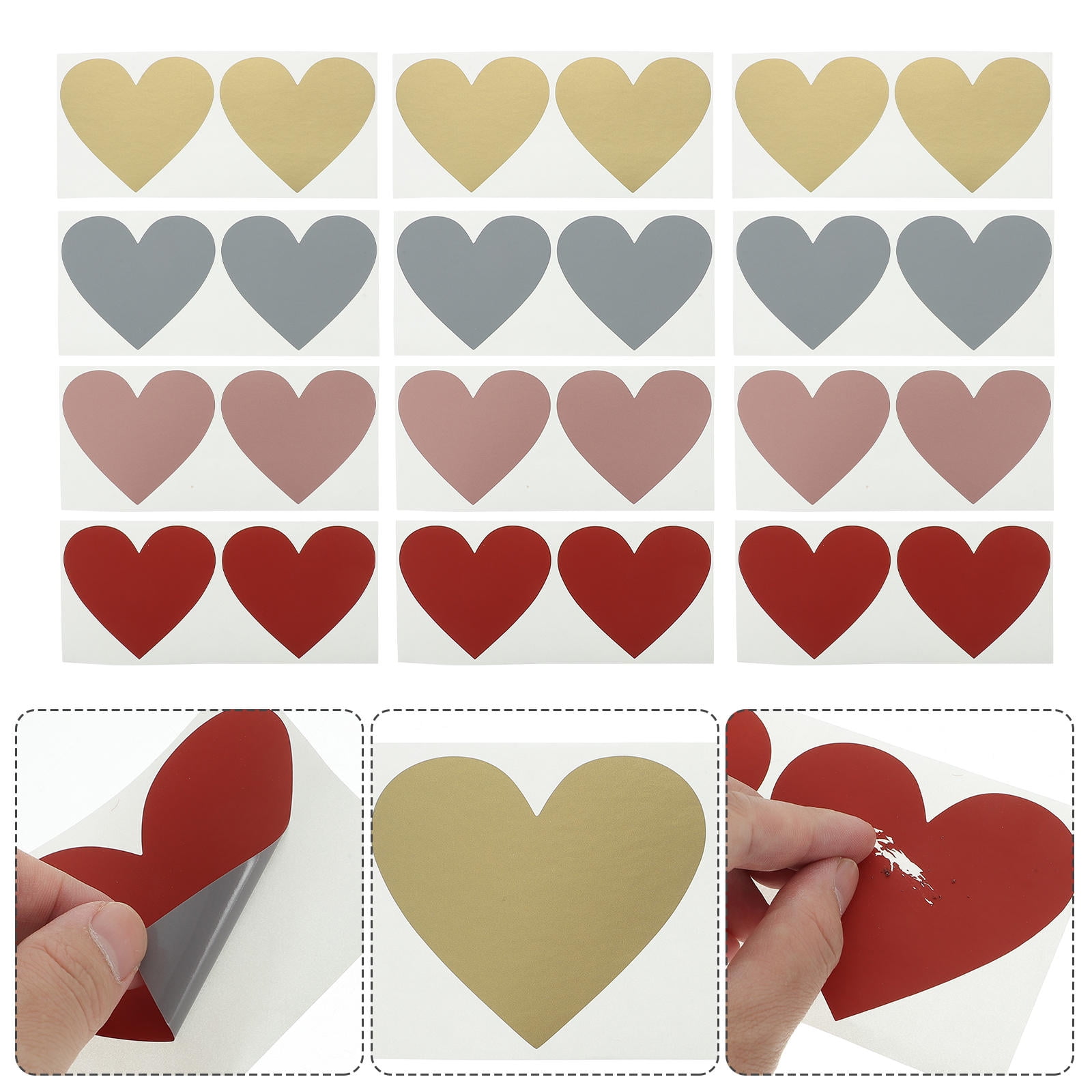 Heart Shaped Scratch Off Stickers Made of Premium Paper for DIY Cards ...