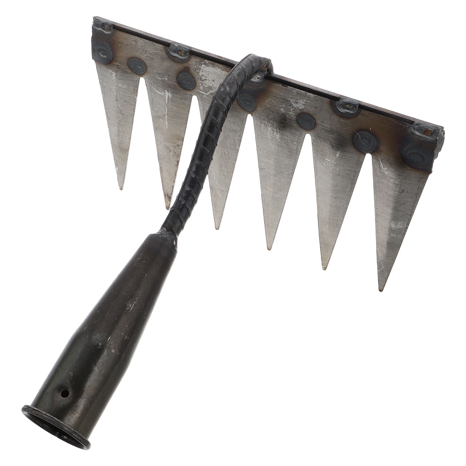 HOMEMAXS Heavy Duty 6-Tooth Garden Rake Planting Flower Rake Reliable ...
