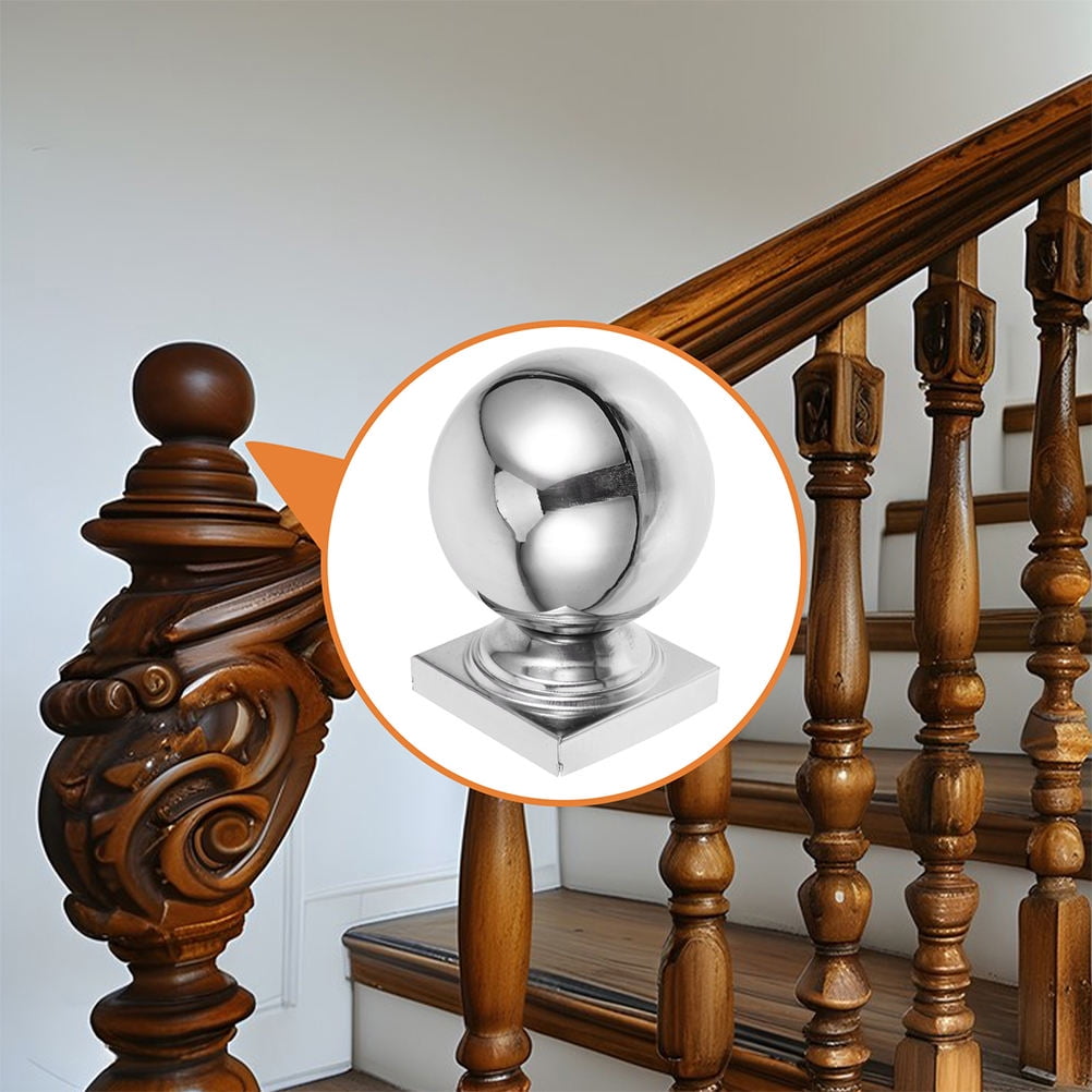 HOMEMAXS Heavy Duty Stainless Steel Fence Post Caps Ball End Covers ...