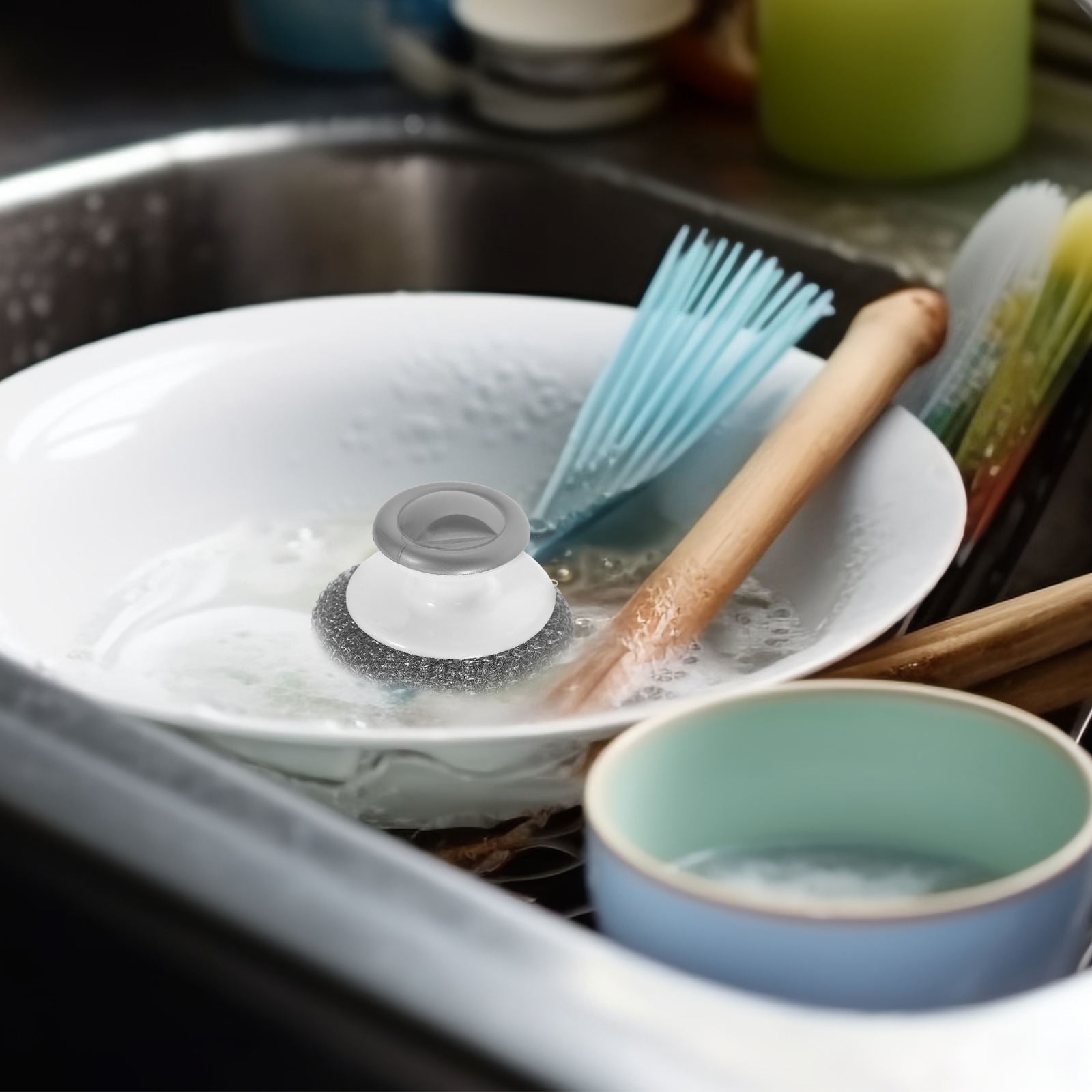 HAMPPLIES Dish Scrub Brush Pot Pan Scrubber Metal 1Pcs - Walmart.com
