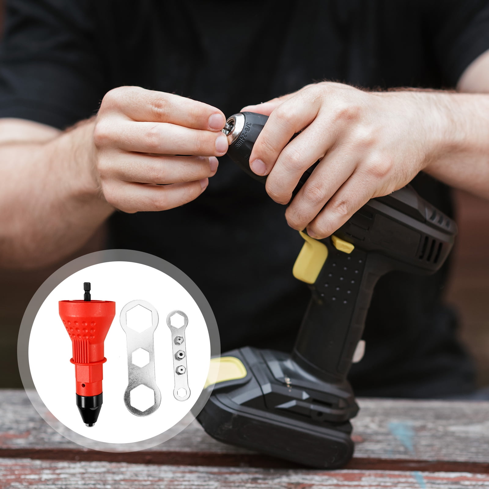 HOMEMAXS Hemoton Electric Drill Rivet Attachment Tool Adapter Power ...