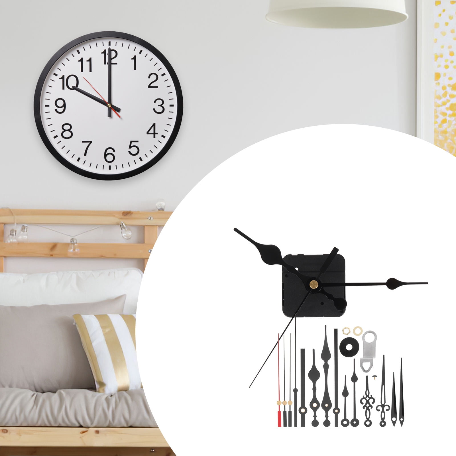 HOMEMAXS Hightorque DIY Clock Mechanism Set with Black Aluminum Movement for Clock Use and DIY ...