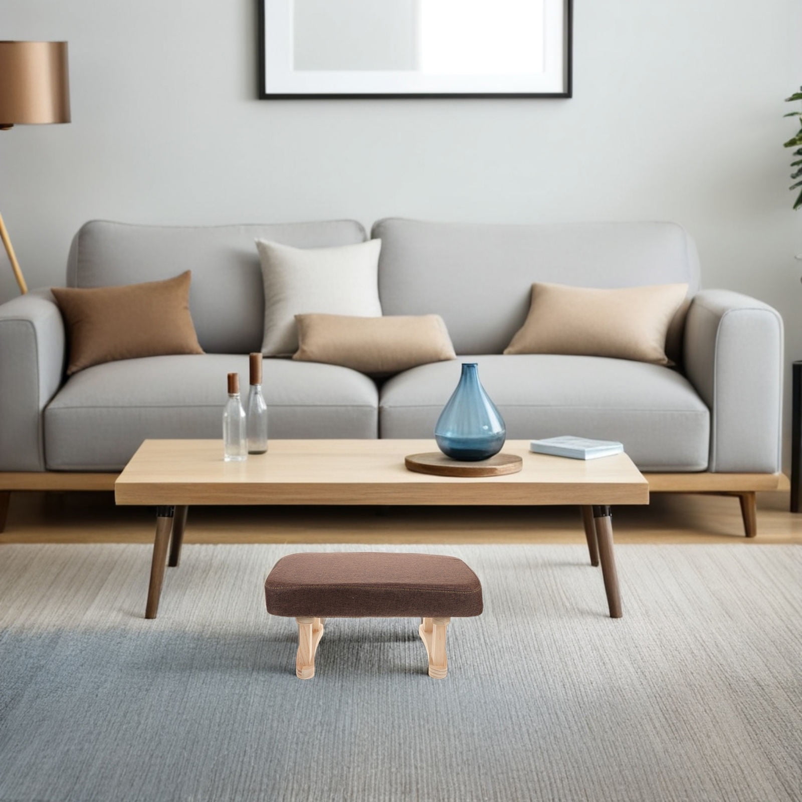 HOMEMAXS Home Stool Low Stool with Solid Wood Legs Shoe Changing Chair ...