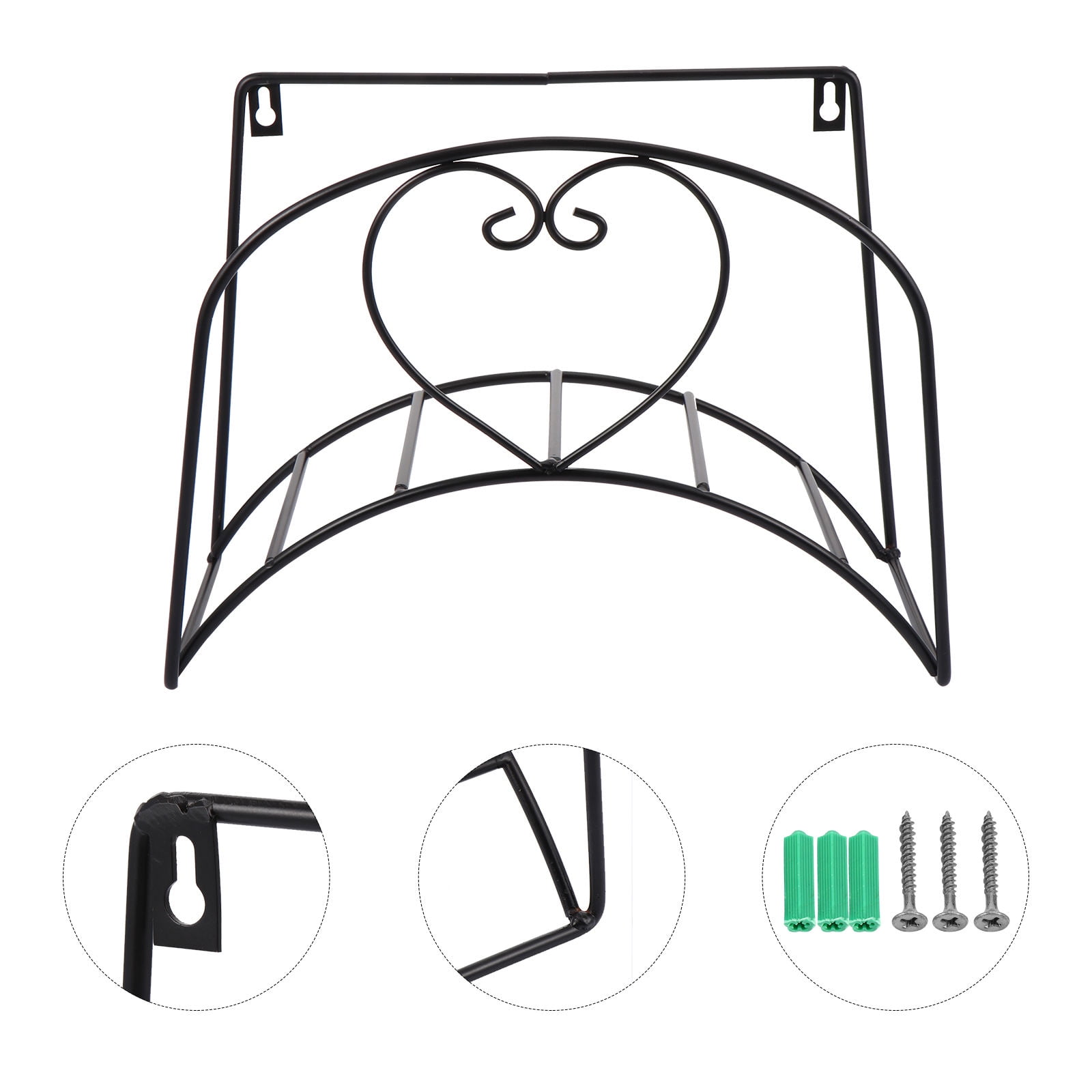 HOMEMAXS Hose Storage Bracket Garden Wall Mounted Hanger Water Black ...
