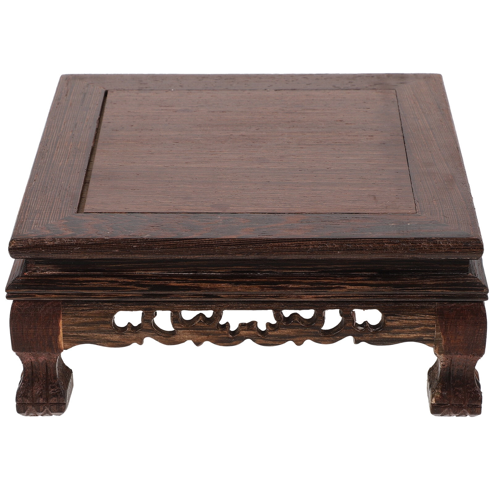 HOMEMAXS Household Decorative Rectangular Carved Wooden Pedestal Multi ...