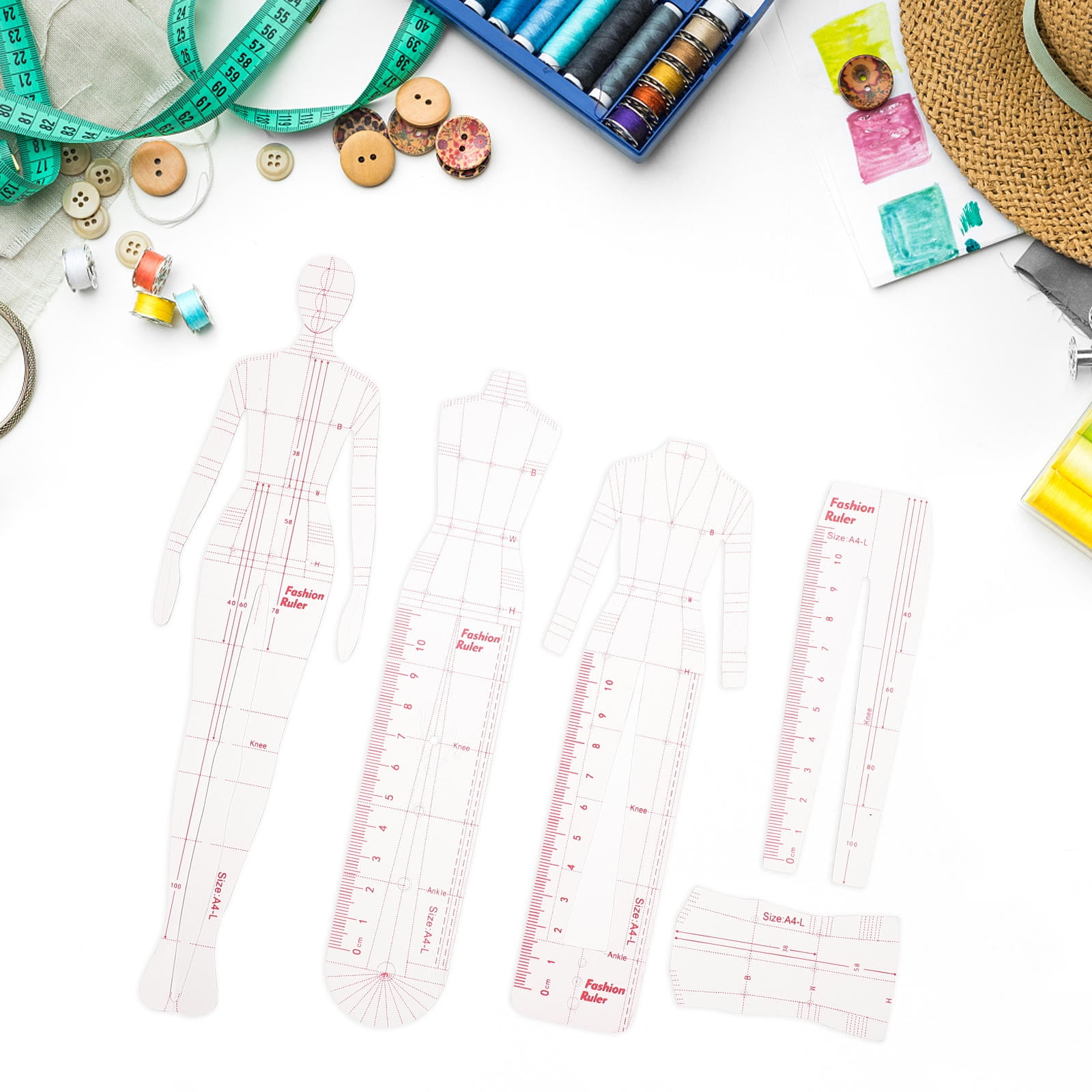 HOMEMAXS Humanoid Design Ruler for DIY Use Made of Durable Plastic with ...