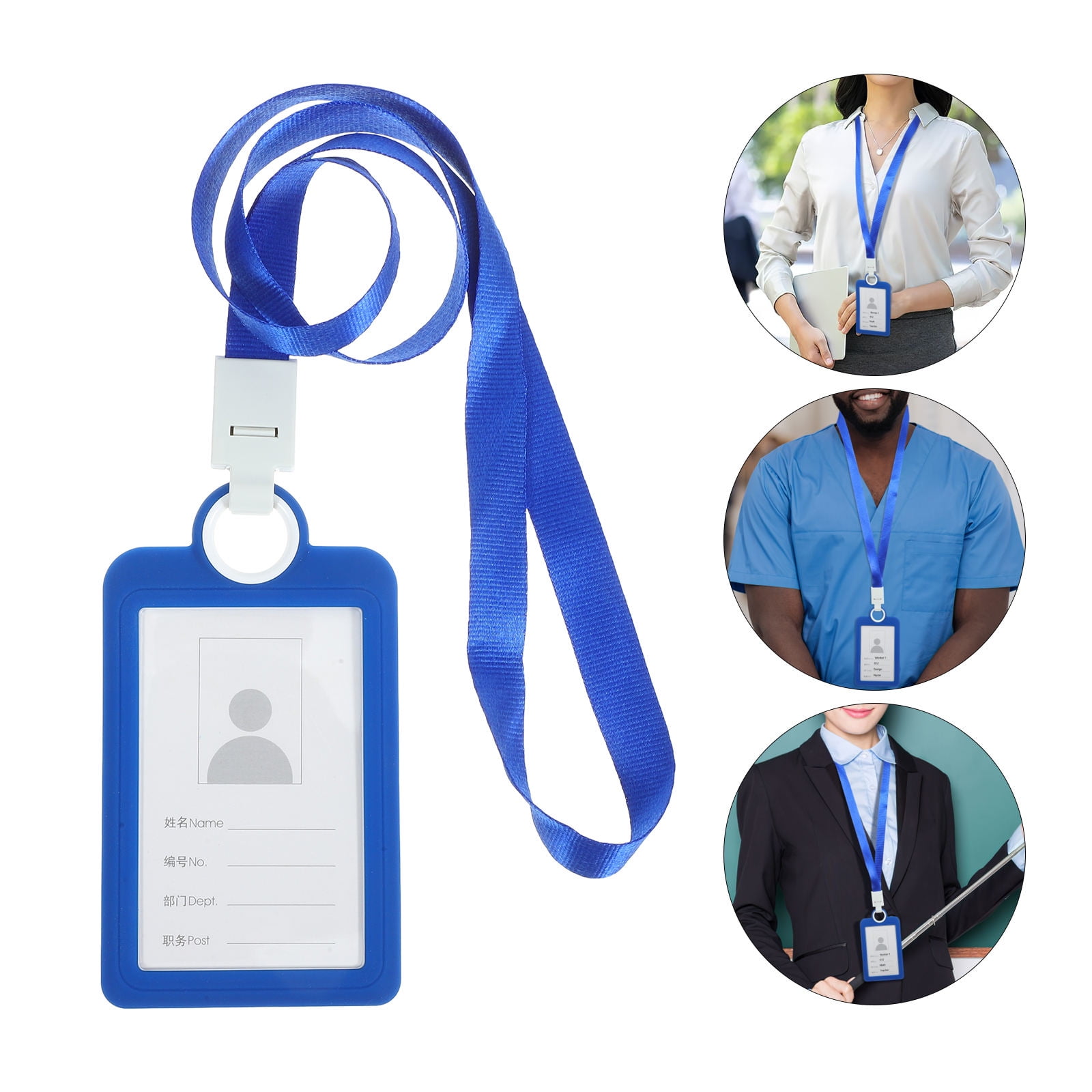 HOMEMAXS ID Card Sleeve with Lanyard Reusable Badge Protector Card ...