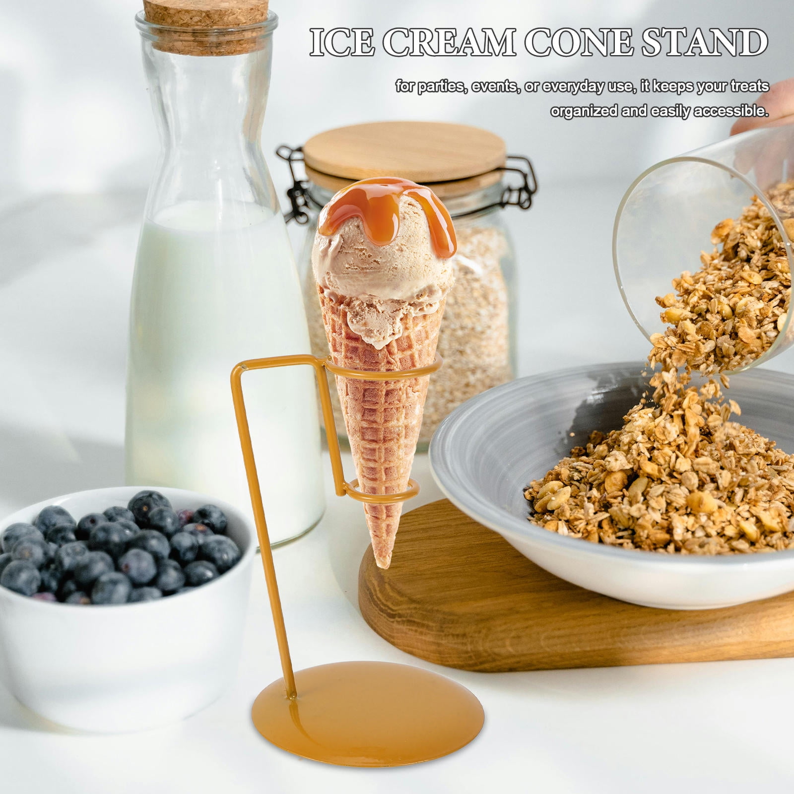 HOMEMAXS Ice Cream Cone Holder Stand Display Rack For Cones Crisp Tubes ...