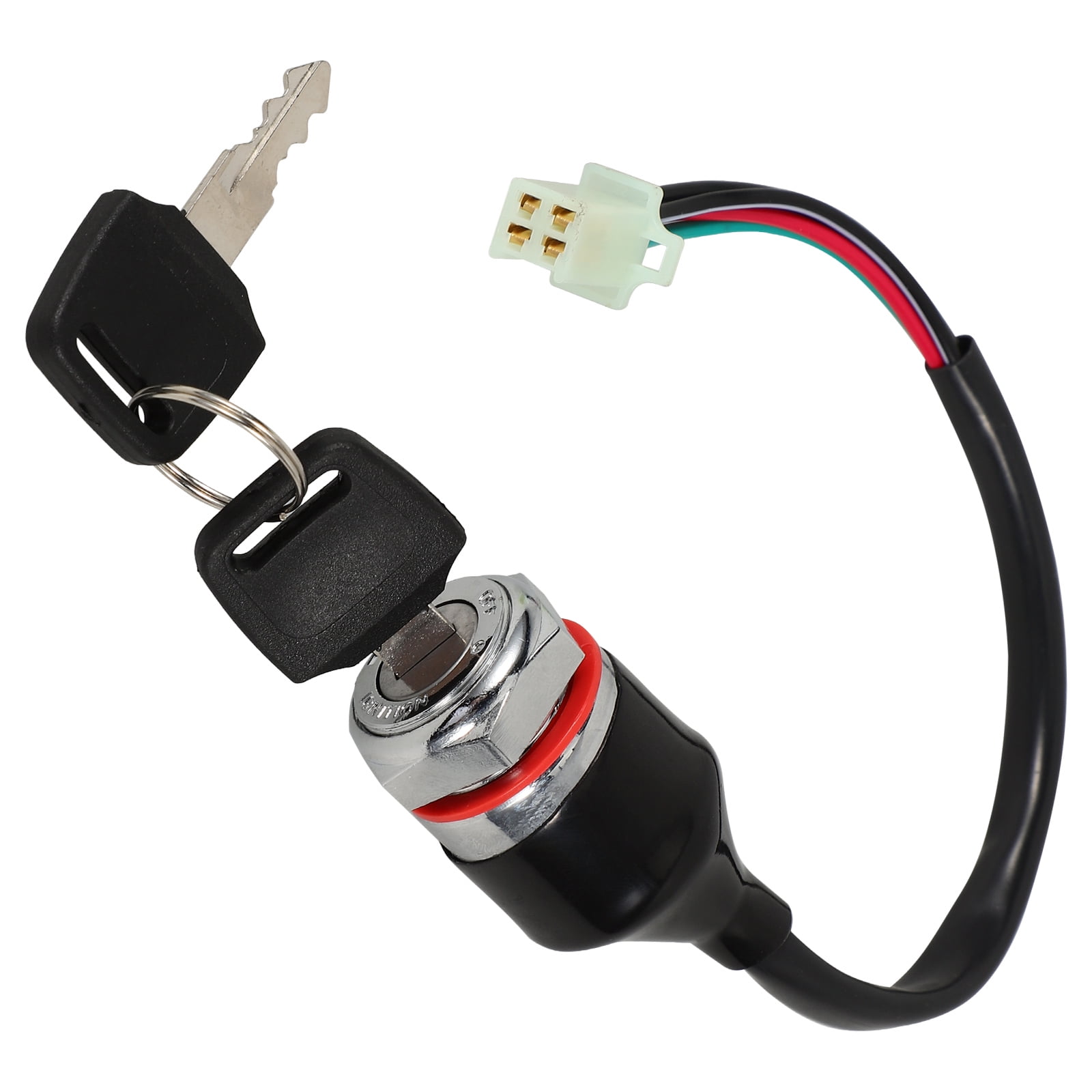 HOMEMAXS Ignition Switch With Keys Replacement 4 Wire Ignition Switch ...