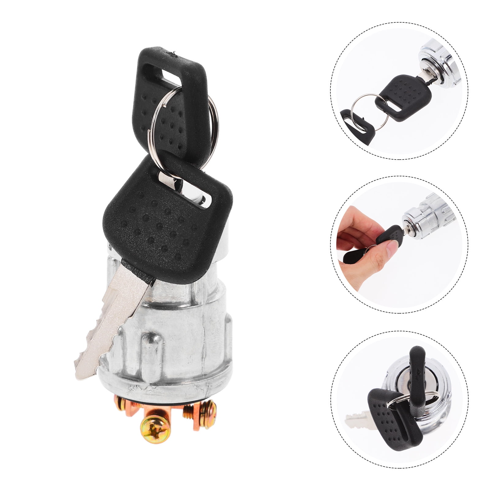 HOMEMAXS Ignition Switch with Key Automotive Ignition Switch 4-pin ...