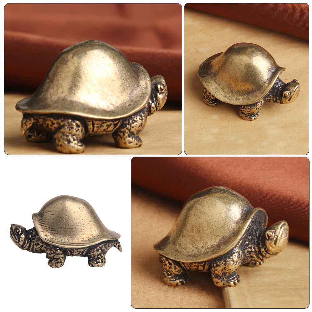 HOMEMAXS Indoor Desktop Decor Brass Tortoise Adornment Turtle Figurine ...