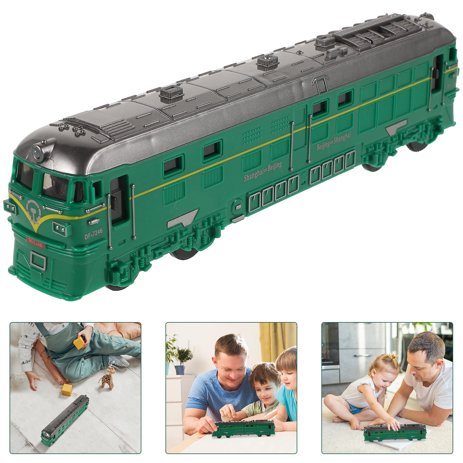 HOMEMAXS Inertia Train Toy Inertia Kids Toy Train Model Mini Plastic ...
