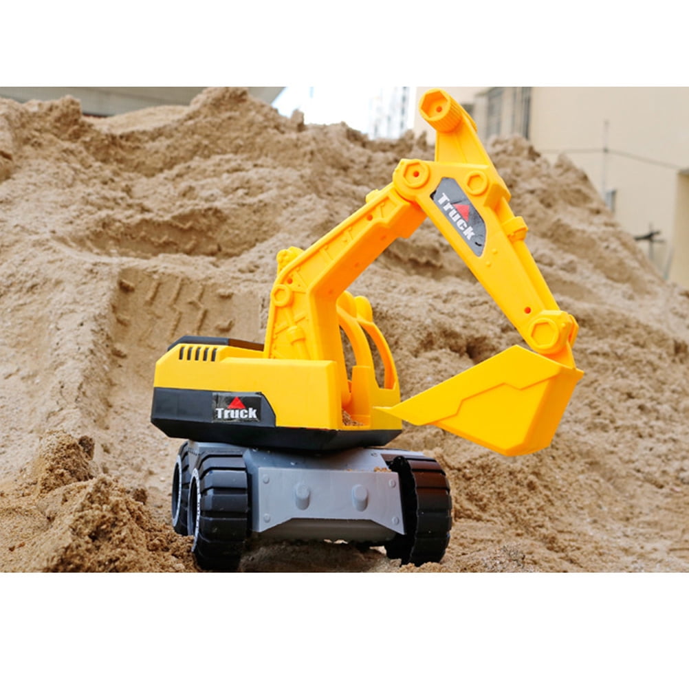 HOMEMAXS Yellow Inertial Engineering Car Toy for Kids Pull Back No ...