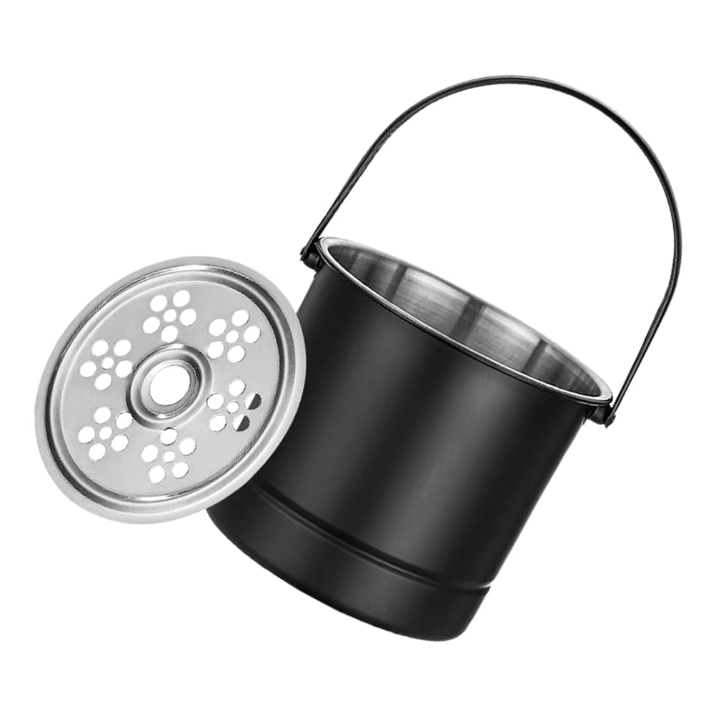 HOMEMAXS Stainless Steel Ice Storage Bucket for Home Use Black Big ...