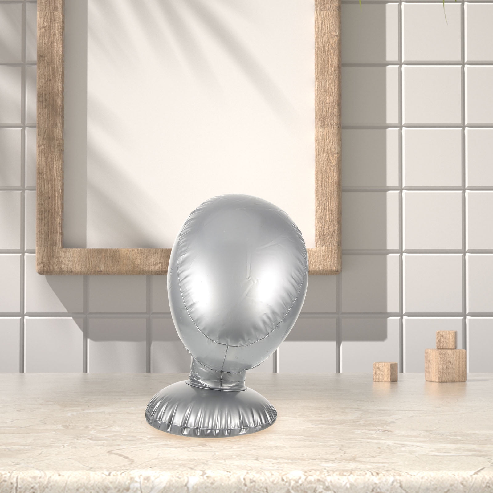 HOMEMAXS Inflatable PVC Wig Mannequin for Styling and Display Silver ...