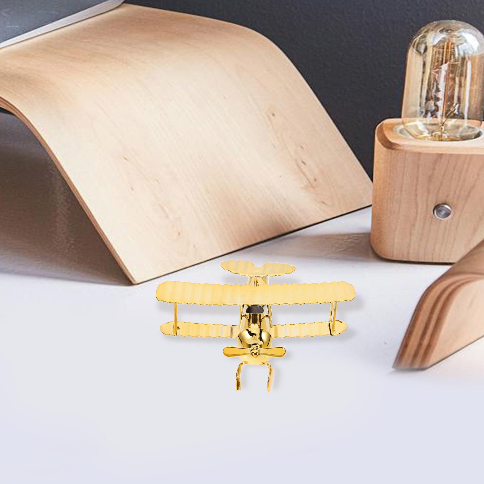 WEUVEB Model Airplane Golden Iron Metal 1Set 3.89X3.54X1.77in - Walmart.com
