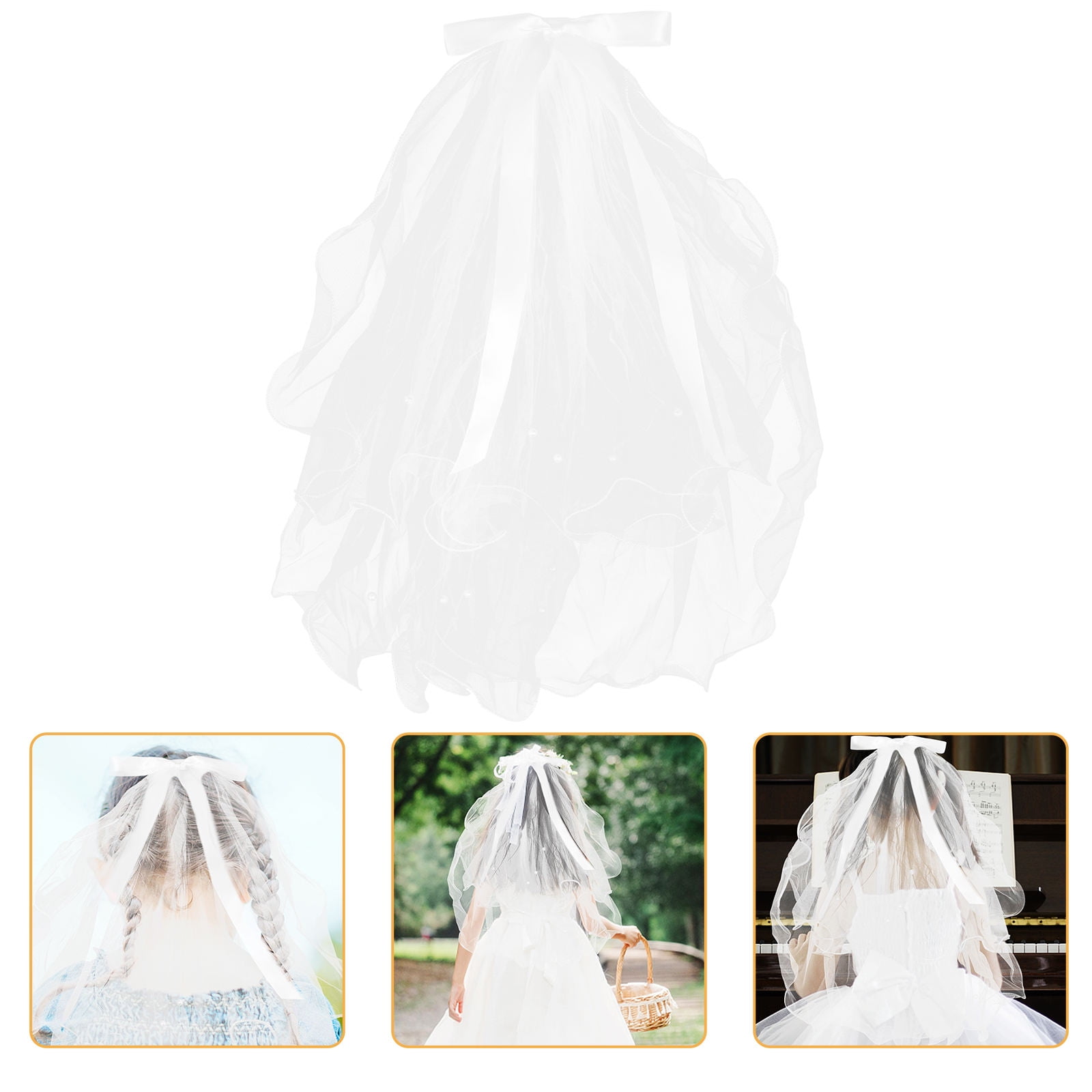 HOMEMAXS Kids Children Girl First Communion Veils Wedding Veil Long ...