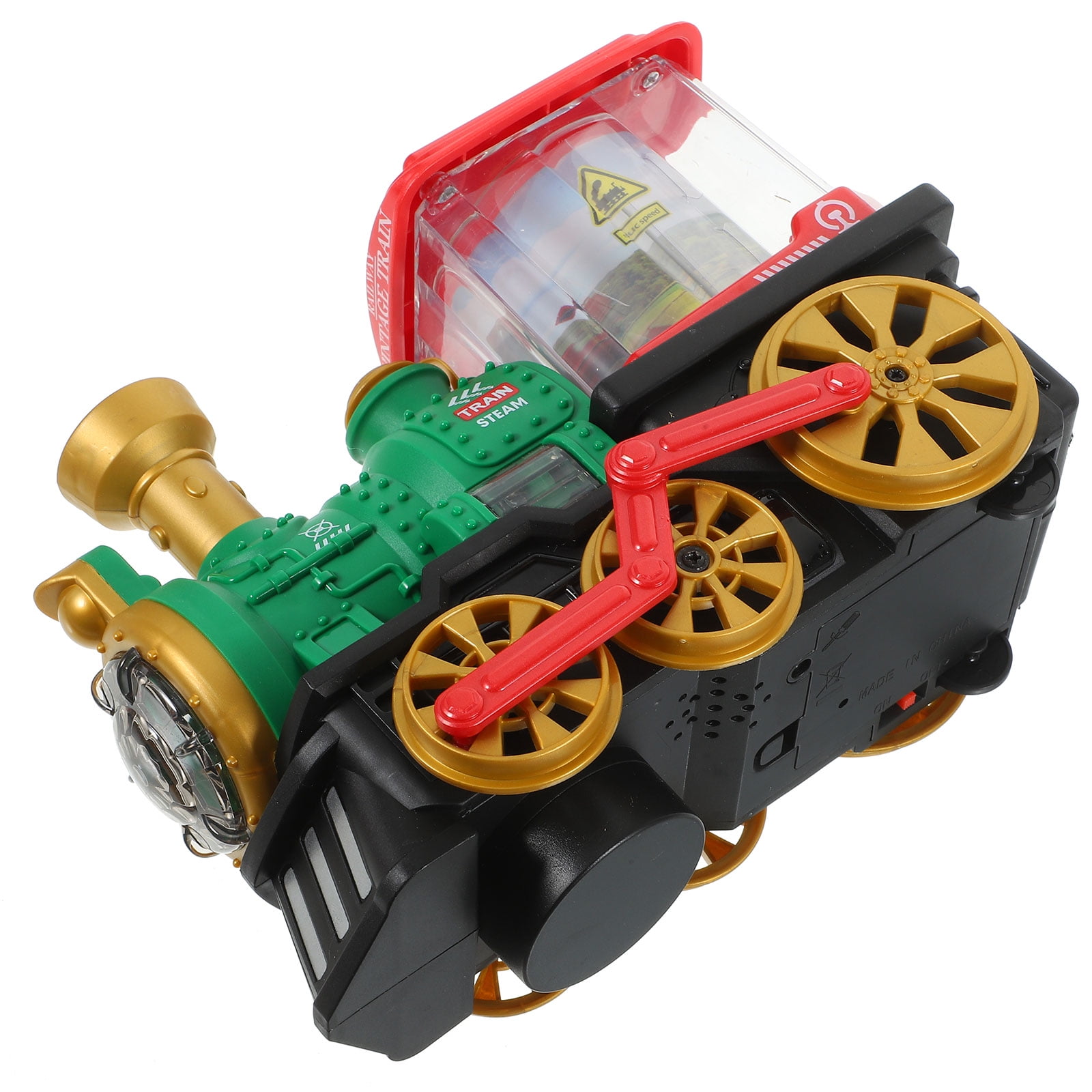 HOMEMAXS Kids Train Toy Electric Train Toy with Smoke Rotating Lamp ...