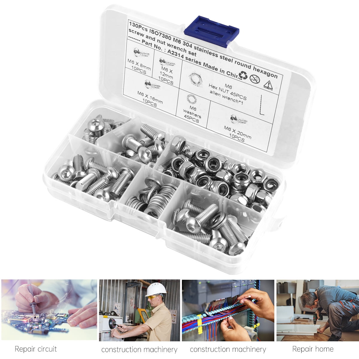 Stainless Steel Round Head Machine Screws Assortment Kit for Machine ...