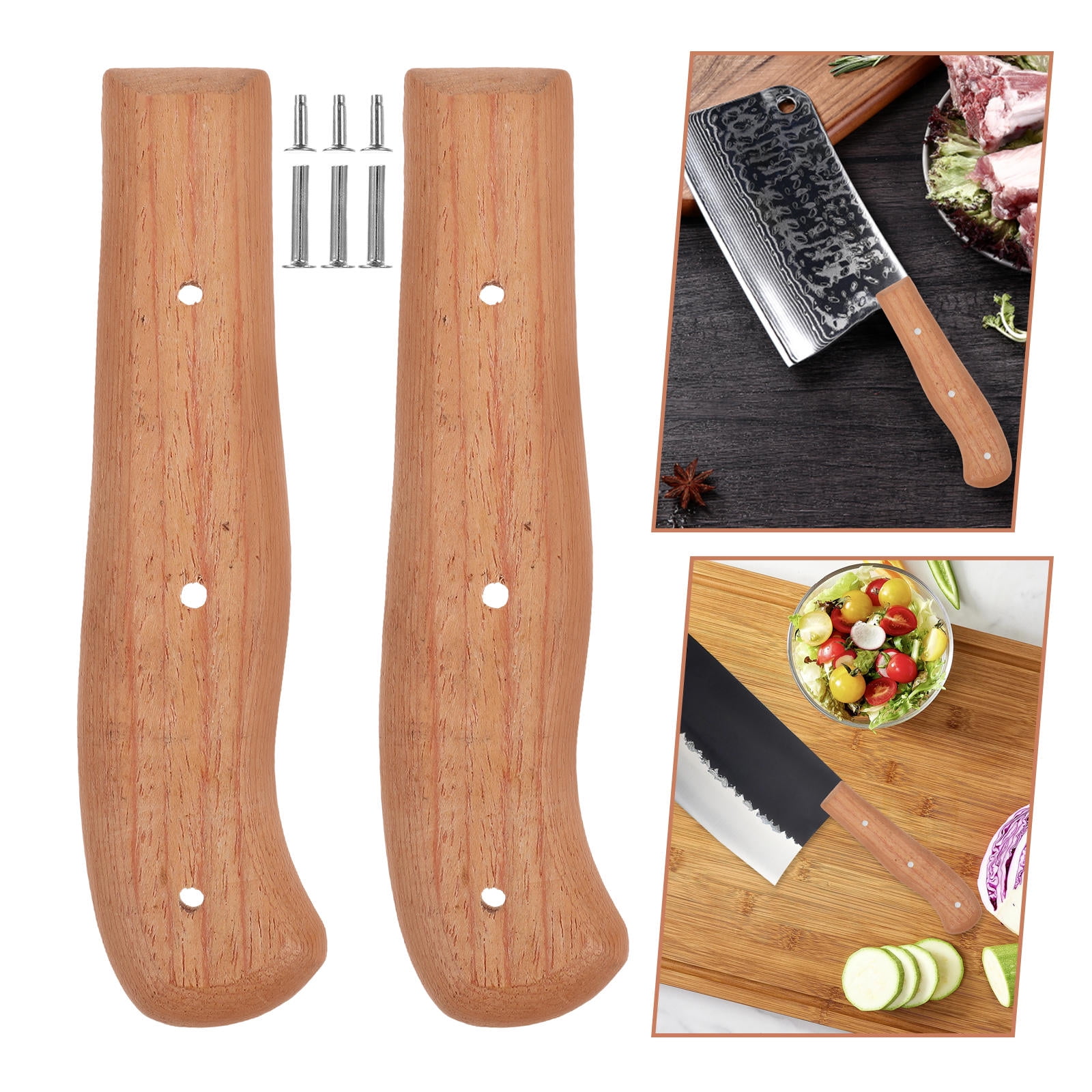 Kitchen Knife Wooden Handle Replacement Wood Grip Knife Making Handle ...