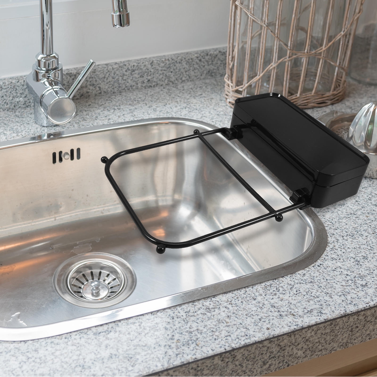 HOMEMAXS Kitchen Sink Food Strainer Rack With Suction Cups Kitchen ...