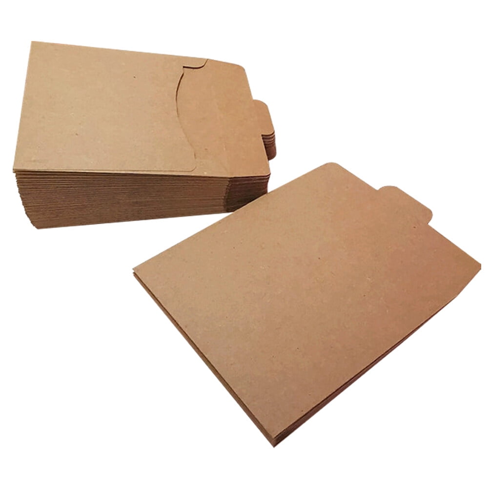 1 Set of 50Pcs Brown Paper Bag Kraft Paper Bag File Envelope Pouch ...