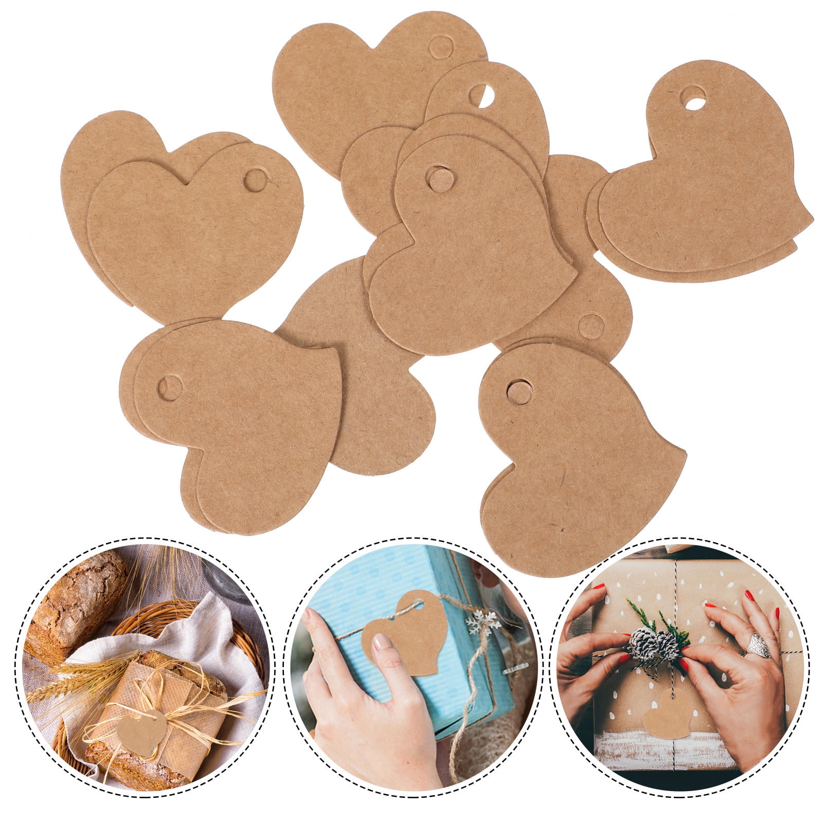HOMEMAXS Kraft Paper Blank Hanging Tags for DIY Craft Decoration with ...