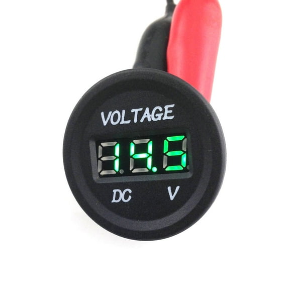 HOMEMAXS 1Pack Circular Led Voltage Meter for Automotive Use with Short ...
