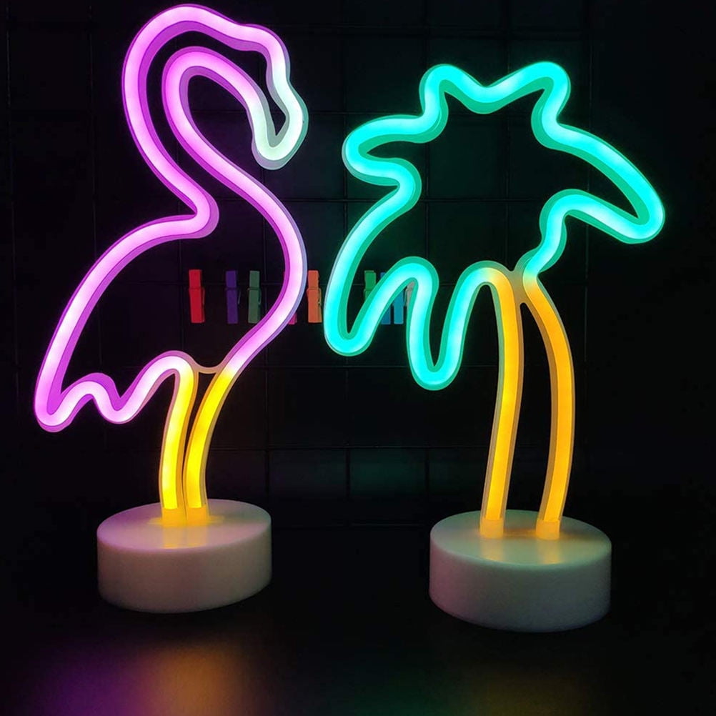 HOMEMAXS Nordic Style LED Flamingo Night Light Desktop Design Battery ...