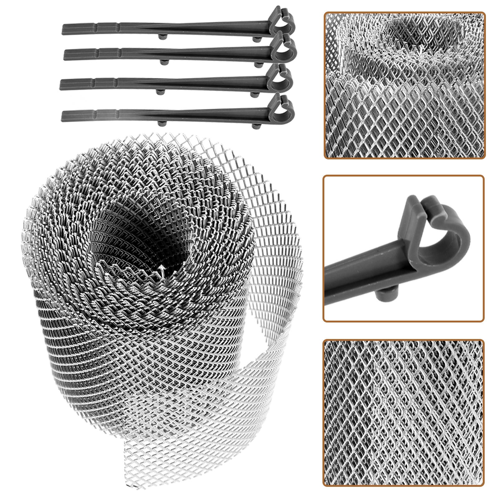 HOMEMAXS Ladder Gutter Guard Leaf Branch Filter Tree Protection Silver ...