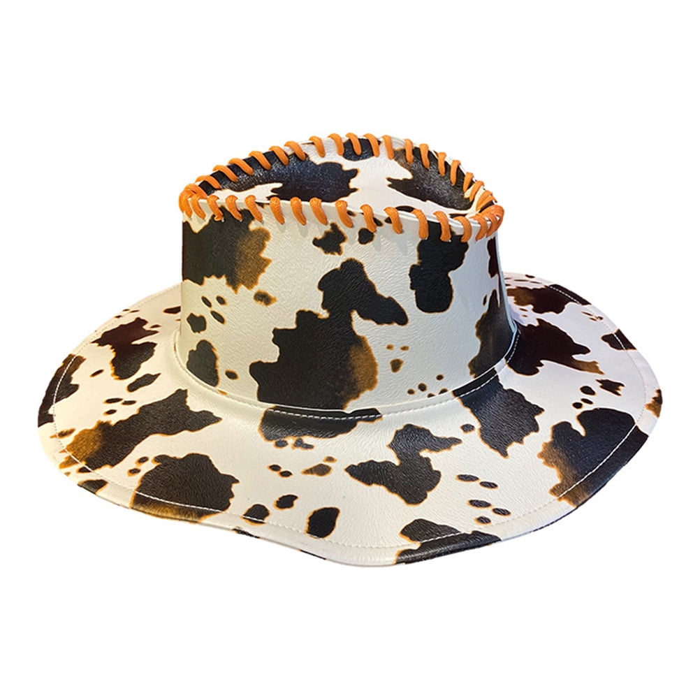 HOMEMAXS Ladies Sun Hat Cow Pattern Western Cowboy Beach Country ...