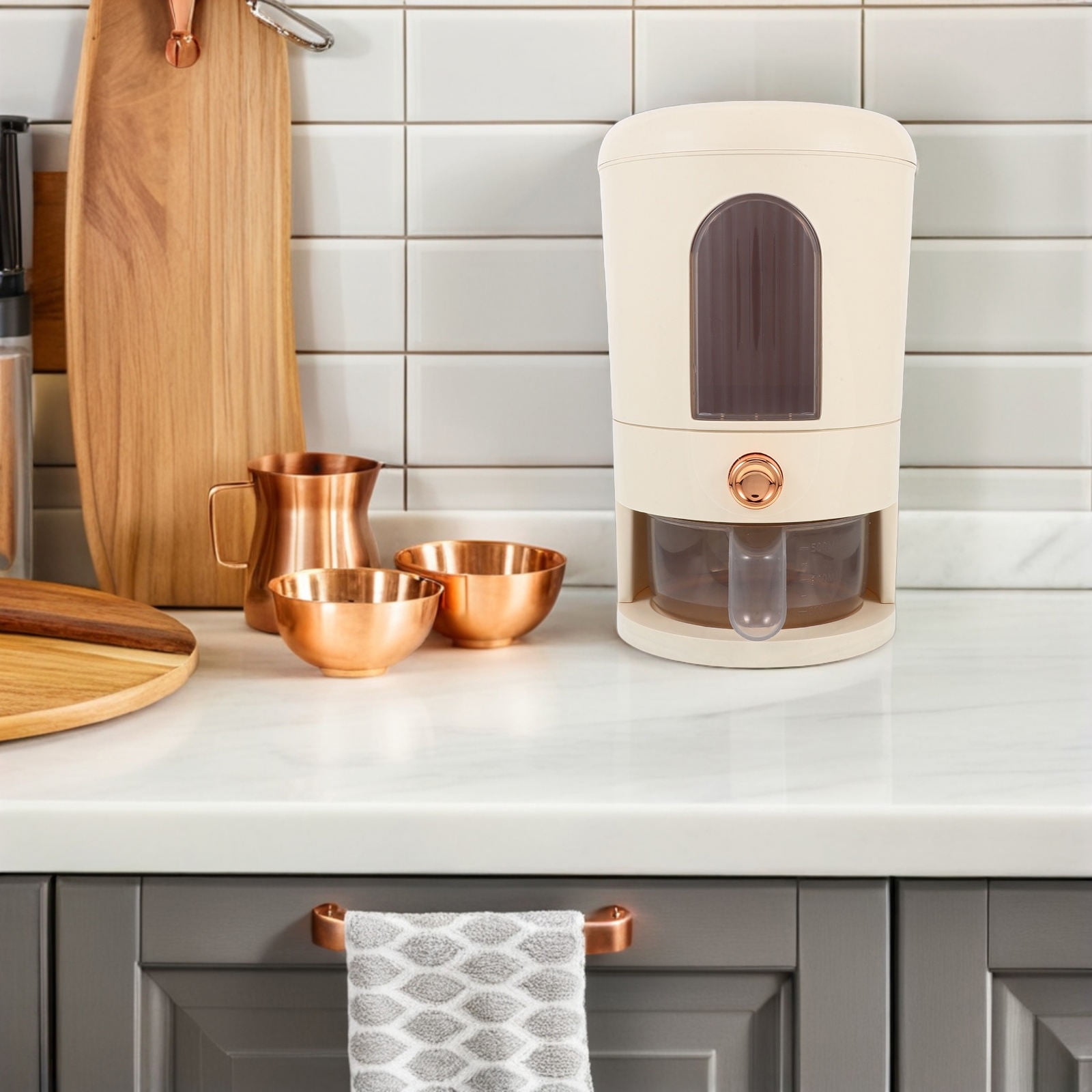 HOMEMAXS Large Airtight Storage Container Kitchen Rice Dispenser Grain ...